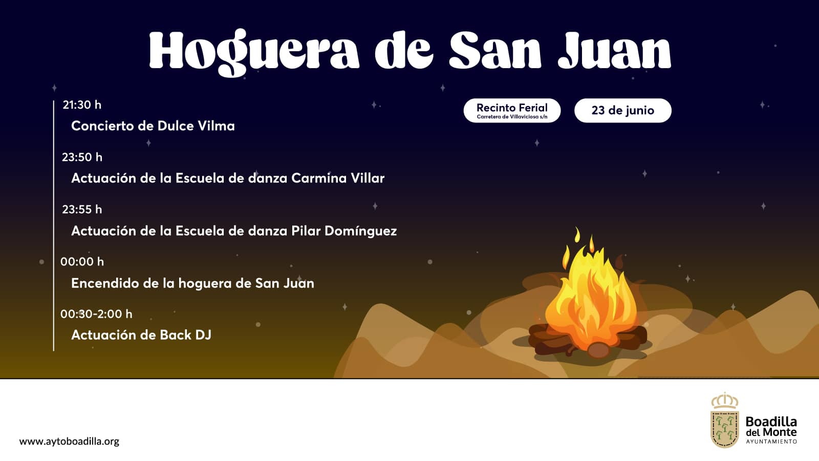 Boadilla encenderá la Hoguera de San Juan el 23 de junio